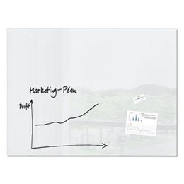 Sigel Glas-Whiteboard Artverum, Ecken gefasert/poliert, magnetisch, inkl. 2 x Neodym-Magnete, B 1200 x T 18 x H 900 mm, ESG, wei&szlig;