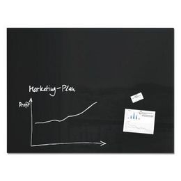 Sigel Glas-Whiteboard Artverum, Ecken gefasert/poliert, magnetisch, inkl. 3 x Neodym-Magnete, B 1200 x T 18 x H 900 mm, ESG, schwarz