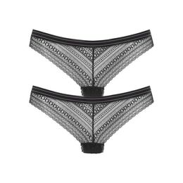s.Oliver Brasilslip schwarz Gr. 36/38 f&uuml;r Damen. Mit Spitze