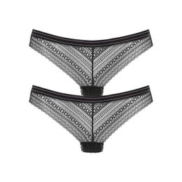 s.Oliver Brasilslip schwarz Gr. 44/46 f&uuml;r Damen. Mit Spitze