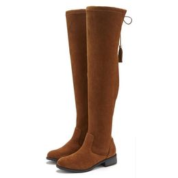 Lascana Overkneestiefel 'Stiefel, Langschaftstiefel,' camel Gr. 36 f&uuml;r Damen. Mit Zierschn&uuml;rung