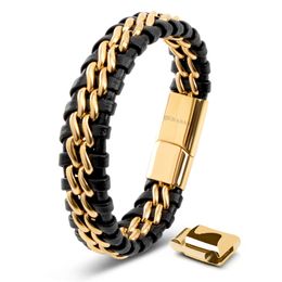 Serasar Armband 'Steel' Herren Gr&ouml;&szlig;e 17 cm gold