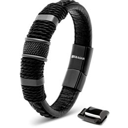 Serasar Armband 'Ring' Herren Gr&ouml;&szlig;e 20 cm schwarz