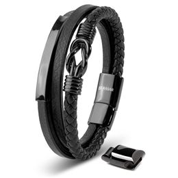 Serasar Armband 'Proud' Herren Gr&ouml;&szlig;e 17 cm schwarz