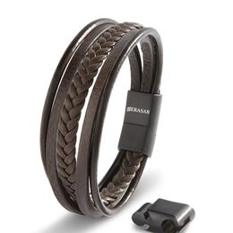 Serasar Armband 'Braid' Herren Gr&ouml;&szlig;e 23 cm braun