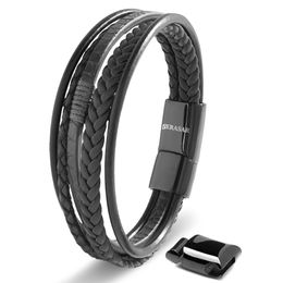 Serasar Armband 'Wild' Herren Gr&ouml;&szlig;e 17 cm schwarz