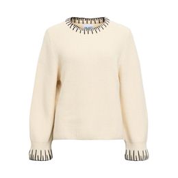Object Pullover 'OBJPose' Damen Gr&ouml;&szlig;e XS hellbeige / schwarz