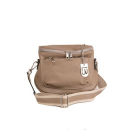 Lucca Baldi Leder-Umh&auml;ngetasche "Favara" in Taupe - (B)24 x (H)19 x (T)7 cm - 72% | Damen-taschen