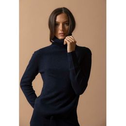 Perfect Cashmere Kaschmir-Rollkragenpullover in Dunkelblau - 64% | Gr&ouml;&szlig;e L | Damen-pullover-cardigans