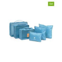 InnovaGoods 6tlg. Kofferorganizer-Set in Blau - 65% | Damen-koffer-reisegepaeck