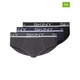 Skiny 3er-Set: Slips in Dunkelblau/ Schwarz/ Grau - 65% | Gr&ouml;&szlig;e M | Herren-waesche