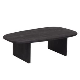 Livetastic Couchtisch, Schwarz, Holz, Akazie, vollmassiv, eckig, 33x70x110 cm, Wohnzimmer, Wohnzimmertische, Couchtische