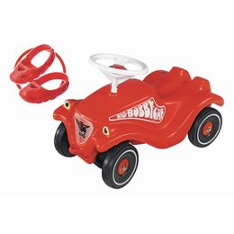 BIG Rutschfahrzeug Bobby Car-Set inkl. Schuhschoner und Fl&uuml;sterr&auml;der, Rot, Schwarz, Wei&szlig;, Metall, Kunststoff, 30x38x58 cm, Hupton, Spielzeug, Kinderspielzeug, Rutschfahrzeuge