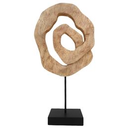 Ambia Home Skulptur, Natur, Holz, Metall, Mangoholz, massiv, Uni, 24.5x52x9 cm, Handmade in India, Kunsthandwerk, zum Stellen, handgemacht, Dekoration, Skulpturen & Dekoobjekte, Skulpturen