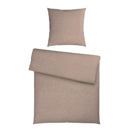 Novel Bettw&auml;sche Flanell, Taupe, Textil, Uni, 155x220 cm, Textiles Vertrauen - Oeko-Tex&reg;, Schlaftextilien, Bettw&auml;sche, Bettw&auml;sche, Flanell-Bettw&auml;sche