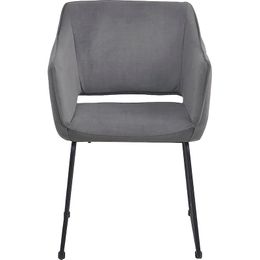 Sit Schalenstuhl &raquo;T-VELVET ARMCHAIR&laquo; (Set) 2 Stk. grau Modischer Samtstoff STC (100% Polyester)