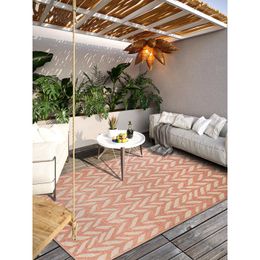 Villeroy & Boch Outdoorteppich &raquo;Georgette&laquo; rechteckig 4 mm H&ouml;he In-& Outdoor, Flachgewebe, wetterfest, Terrasse, Balkon, modern, Trend rosa Polyester