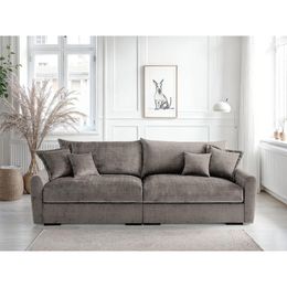 Home Affaire Big-Sofa &raquo;Finka, Breite 190 cm&laquo; Mega-Sofa, Cord oder Chenille-Struktur, mit Federkern & 4 Zierkissen 100% Polyester