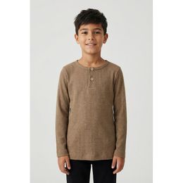 name it Jungen &raquo;NMMKAB LS TOP NOOS&laquo; Im Henley-Stil - mit kurzer Knopfleise, normal geschnitten 134/140