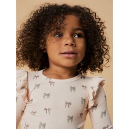 Lil' Atelier M&auml;dchen Langarmshirt &raquo;NMFGAVO EKO LS SLIM TOP LIL NOOS&laquo; mit R&uuml;schen, weiche Jersey Rippqualit&auml;t 92