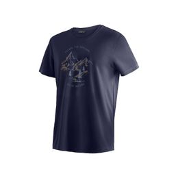 Maier Sports Herren T-Shirt &raquo;Dieter Print&laquo; Herren Funktionsshirt, Freizeitshirt mit Aufdruck, Regular Fit blau S