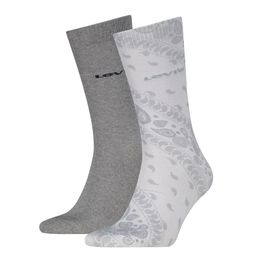 Levi's Levi's Herren Socken &raquo;LEVIS REG CUT BANDANA PRINT&laquo; 2 Paar, softer Cotton-Mix, schmales Rippenb&uuml;ndchen, uni, Paisley-Muster 43-46