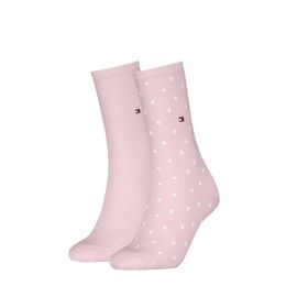 Tommy Hilfiger Damen Socken &raquo;TH WOMEN SOCK DOT 2P&laquo; 2 Paar, 2 Paar tlg. mit feinem Rippenb&uuml;ndchen und Logostickerei 39-42