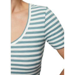 Marc O'Polo Marc O'polo Damen Marc O'Polo abgerundeter V-neck, locker gewirkter Slub-Jersey-Qualit&auml;t blau XS