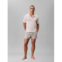 Calvin Klein Swimwear Badeshorts 'Seersucker' Herren Gr&ouml;&szlig;e XL khaki / wollwei&szlig;