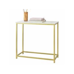 sobuy Konsolentisch in Wei&szlig; und Golden - (B)80 x (H)75 x (T)30cm | Gr.: onesize