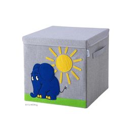 Lifeney Aufbewahrungsbox "DieMaus" Elefant Sonne mit Decke &ndash; 33 x 33 x 33 cm | Gr.: onesize
