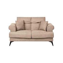 Beliani 2-Sitzer Sofa SKIVE in Braun/Schwarz - (W) 160 x (H) 88 x (L) 85 cm | Gr.: onesize