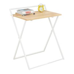 sobuy Schreibtisch in Braun und Wei&szlig; - (B)63 x (H)77 x (T)45cm | Gr.: onesize