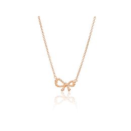 EYE CANDY Collier "SCHLEIFE" in Rosegold aus Sterling-Silber | Gr.: onesize