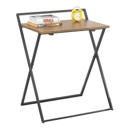 sobuy Schreibtisch in Braun und Schwarz - (B)63 x (H)77 x (T)45cm | Gr.: onesize