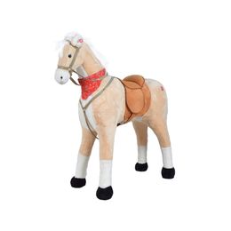 Pink Papaya Stehpferd f&uuml;r Kinder zum Reiten " Sternchen 105 cm " in Beige/Wei&szlig; | Gr.: onesize
