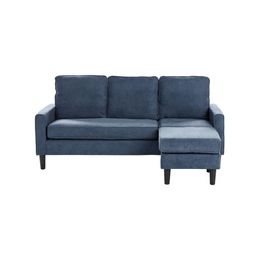 Beliani 2-tlg 3-Sitzer Sofa AVESTA in Blau/Schwarz | Gr.: onesize
