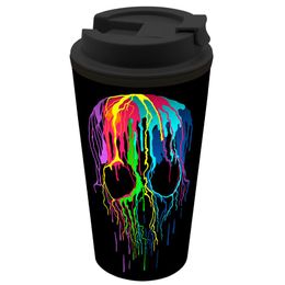 GEDA LABELS Coffee to go Becher Skull Neon in Schwarz - 400ml | Gr.: onesize