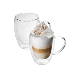 Intirilife Doppelwandiges Thermo Gl&auml;ser Set Teeglas Kaffeeglas in 2x 300 - 400ml in KLAR | Gr.: onesize