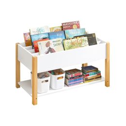 sobuy B&uuml;cherregal in Wei&szlig;/ Braun - (B)85 x (H)45 x (T)42cm | Gr.: onesize