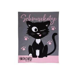 Ralf Schmitz Fleecedecke - Schmusekatze Hildegard 130 x 170 cm in grau/rosa | Gr.: onesize