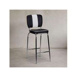KADIMA DESIGN American Retro Barstuhl: Kunstleder, Chromfu&szlig;, 110 kg Belastbarkeit in Schwarz | Gr.: onesize