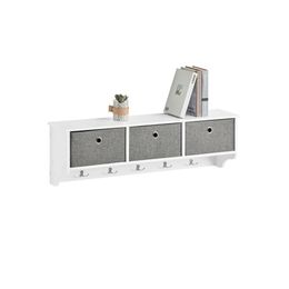 sobuy Wandgarderobe in Wei&szlig; und Grau - (B)100 x (H)30 x (T)20cm | Gr.: onesize