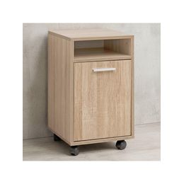 KADIMA DESIGN Rollcontainer OSSOLA, wei&szlig;/Sonoma, mit Ablagefach und Rollen in Beige | Gr.: onesize