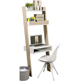 sobuy B&uuml;cherregal in Wei&szlig; und Natur - (B)65 x (H)176 x (T)40cm | Gr.: onesize