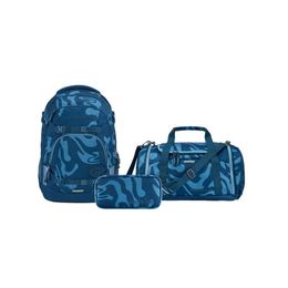 Coocazoo Schulrucksack-Set MATE Breaking Waves 3-teilig in Blau | Gr.: onesize