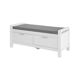 sobuy Sitzbank in Wei&szlig; und Hellgrau - (B)100 x (H)40 x (T)40cm | Gr.: onesize