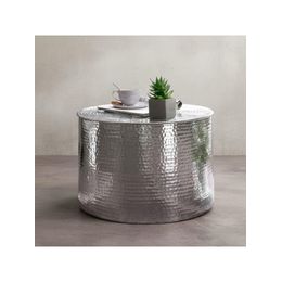 KADIMA DESIGN Couchtisch Rund | Orient-Style, &Oslash;61cm, Silber-Finish in Silber | Gr.: onesize