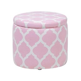 Beliani Pouf TUNICA in Rosa/Wei&szlig; - (W) 35 x (H) 30 x (L) 35 cm | Gr.: onesize