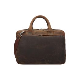 Plevier Retro Colmar Aktentasche Leder 40 cm Laptopfach in dunkelbraun | Gr.: onesize